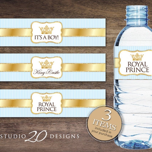 Printable Juice Labels Prince Baby Shower Black & Blue - Etsy