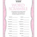 Instant Download Pink Princess Baby Word Scramble, Silver Pink Princess ...