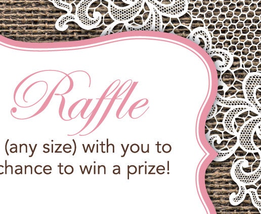 Instant Download Burlap and Lace Baby Shower Diaper Raffle | Etsy