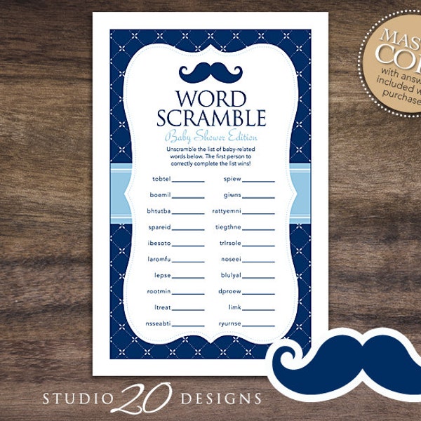 Mustache Word - Etsy