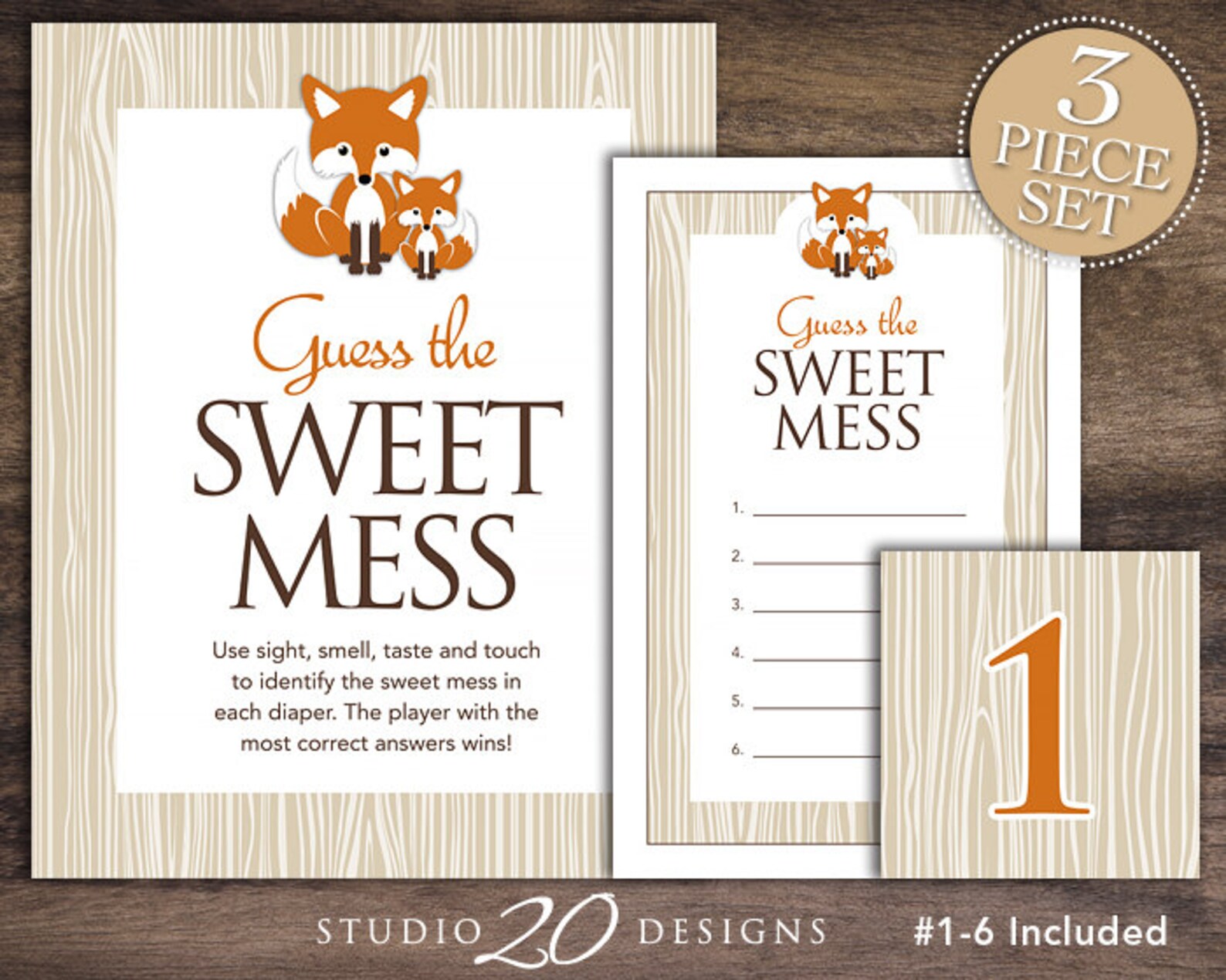 Instant Download Fox Guess the Sweet Mess Baby Shower Game | Etsy