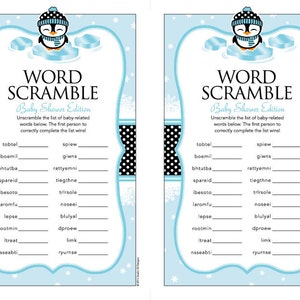 Instant Download Penguin Baby Word Scramble Game, Black Blue Penguin ...