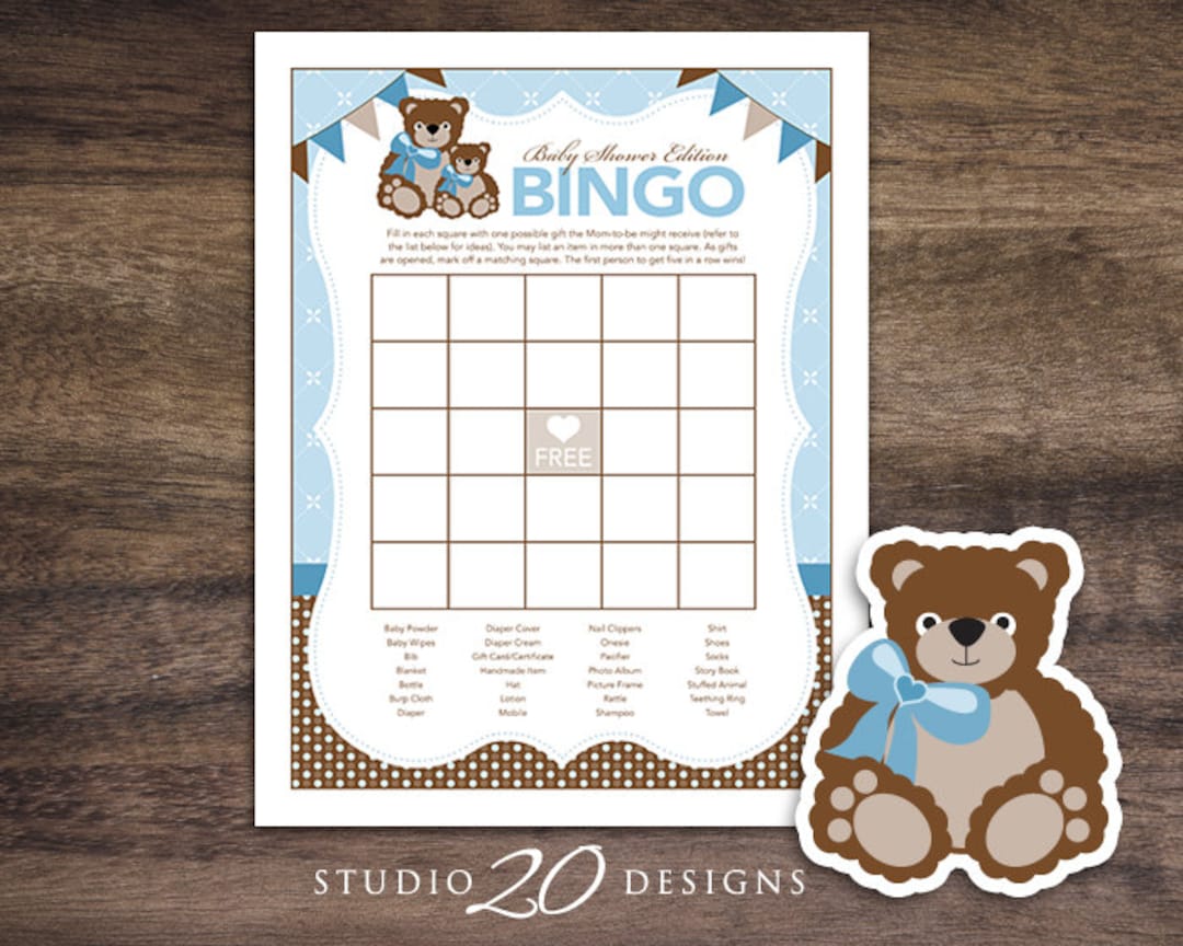Instant Download Teddy Bear Baby Shower Games, BINGO Cards, Printable ...