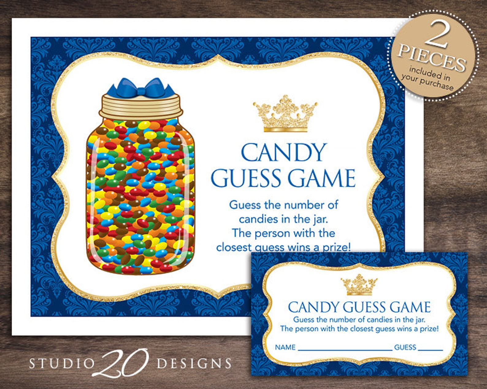 Instant Download Royal Blue Prince Candy Guessing Game Royal - Etsy