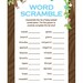 Instant Download Monkey Word Scramble, Printable Monkey Baby Shower ...