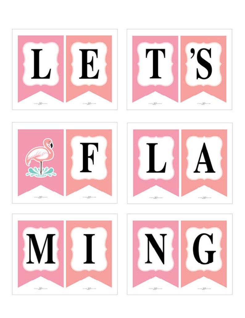 Instant Download Let's Flamingle Banner Pink Flamingo - Etsy