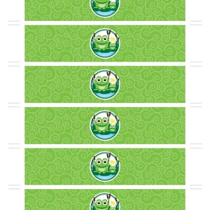 Frog Napkin Rings, Instant Download Green Frog Baby Shower Napkin Rings ...
