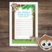 Instant Download Monkey Wishes for Baby Shower Games, Printable Jungle ...