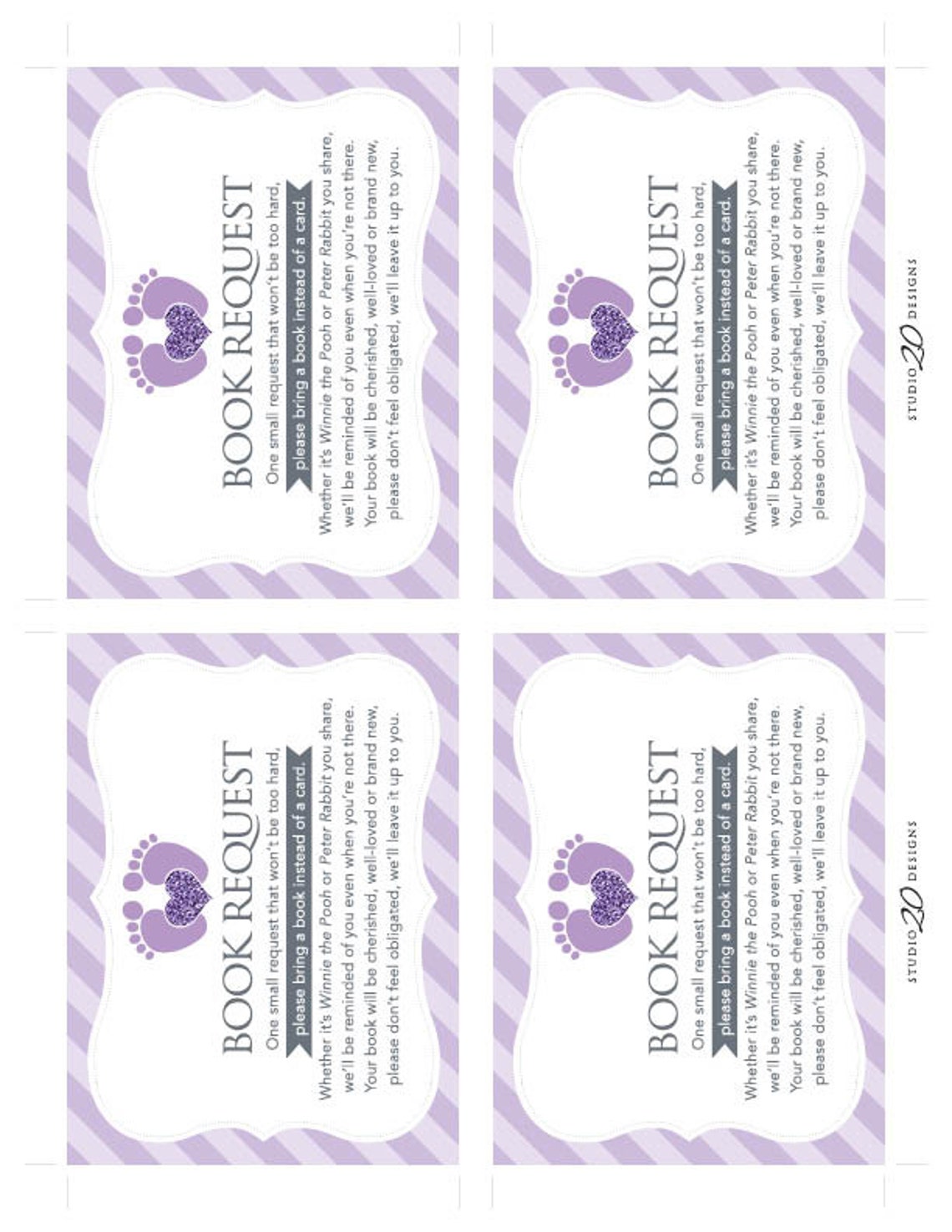 Instant Download Footprint Book Request Grey Lilac Glitter - Etsy