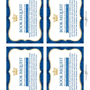Instant Download Blue Prince Book Request, Blue Gold Crown Book in Lieu ...