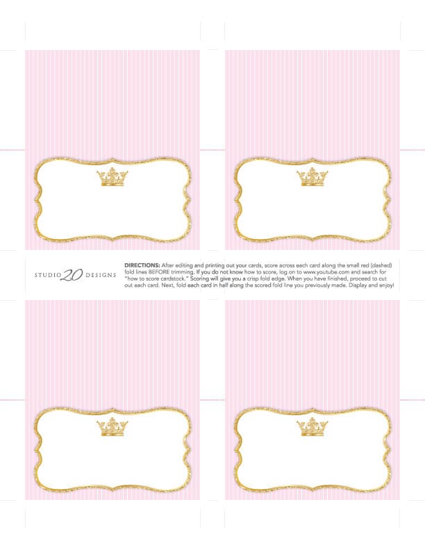 Instant Download Pink Royal Princess Food Labels DIY Editable | Etsy
