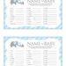 Instant Download Blue Elephant Baby Shower Games for Boy, Name That ...