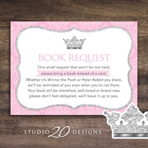 Instant Download Pink Princess Book Request, Pink Silver Crown Book in ...