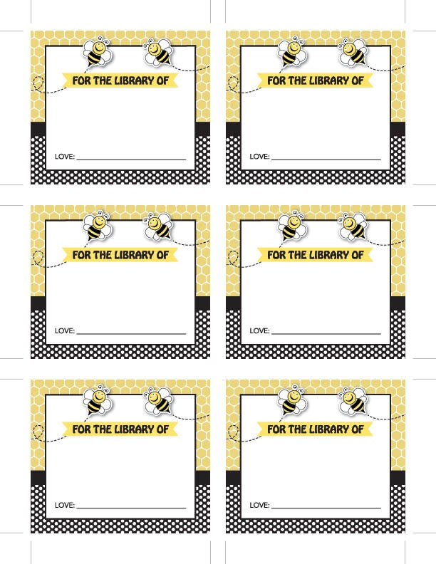 Instant Download Bee Bookplate Yellow Bee Book Label Gender - Etsy