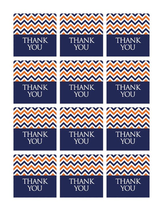 Blue Printable Chevron Tags