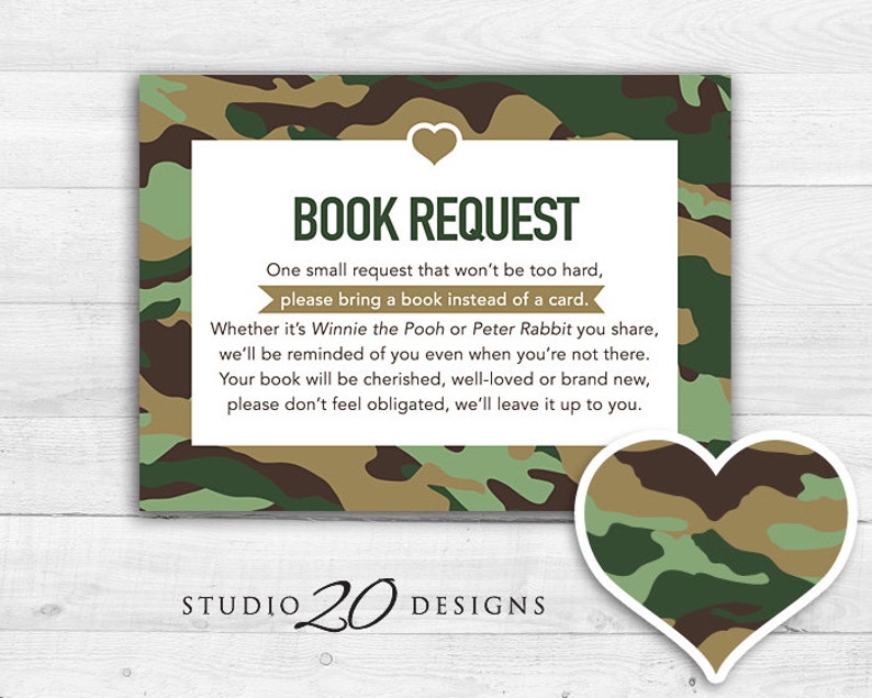Instant Download Green Camo Book Request Camouflage Book in | Etsy