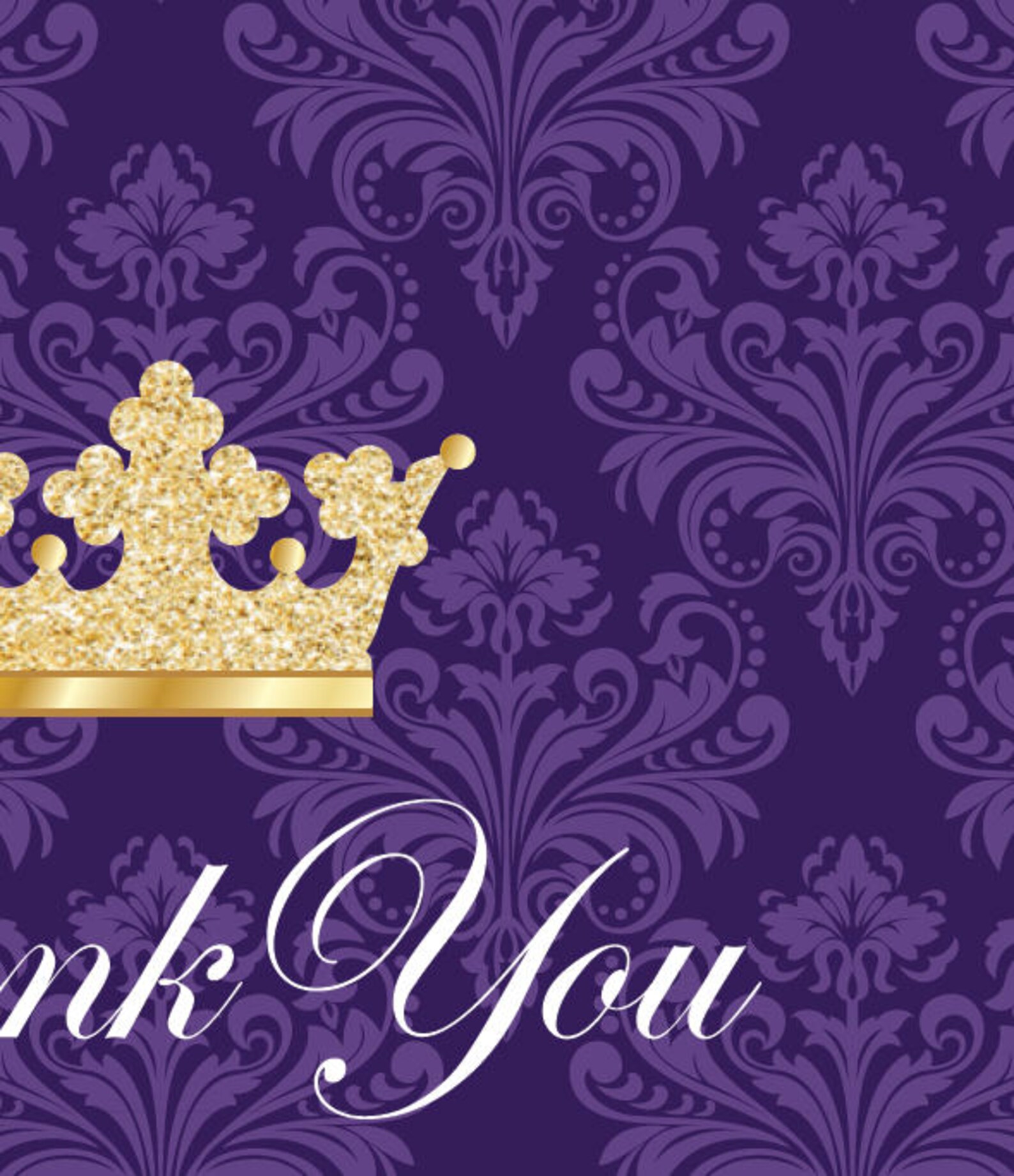 Instant Download Royal Purple Prince Thank You Tags Crown - Etsy