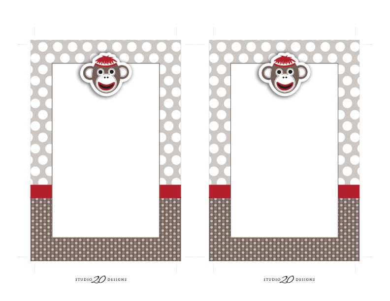 Instant Download Sock Monkey Invitations Editable Pdf 4x6 Red - Etsy