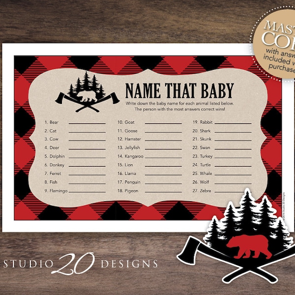 Lumberjack Baby Shower Games - Etsy