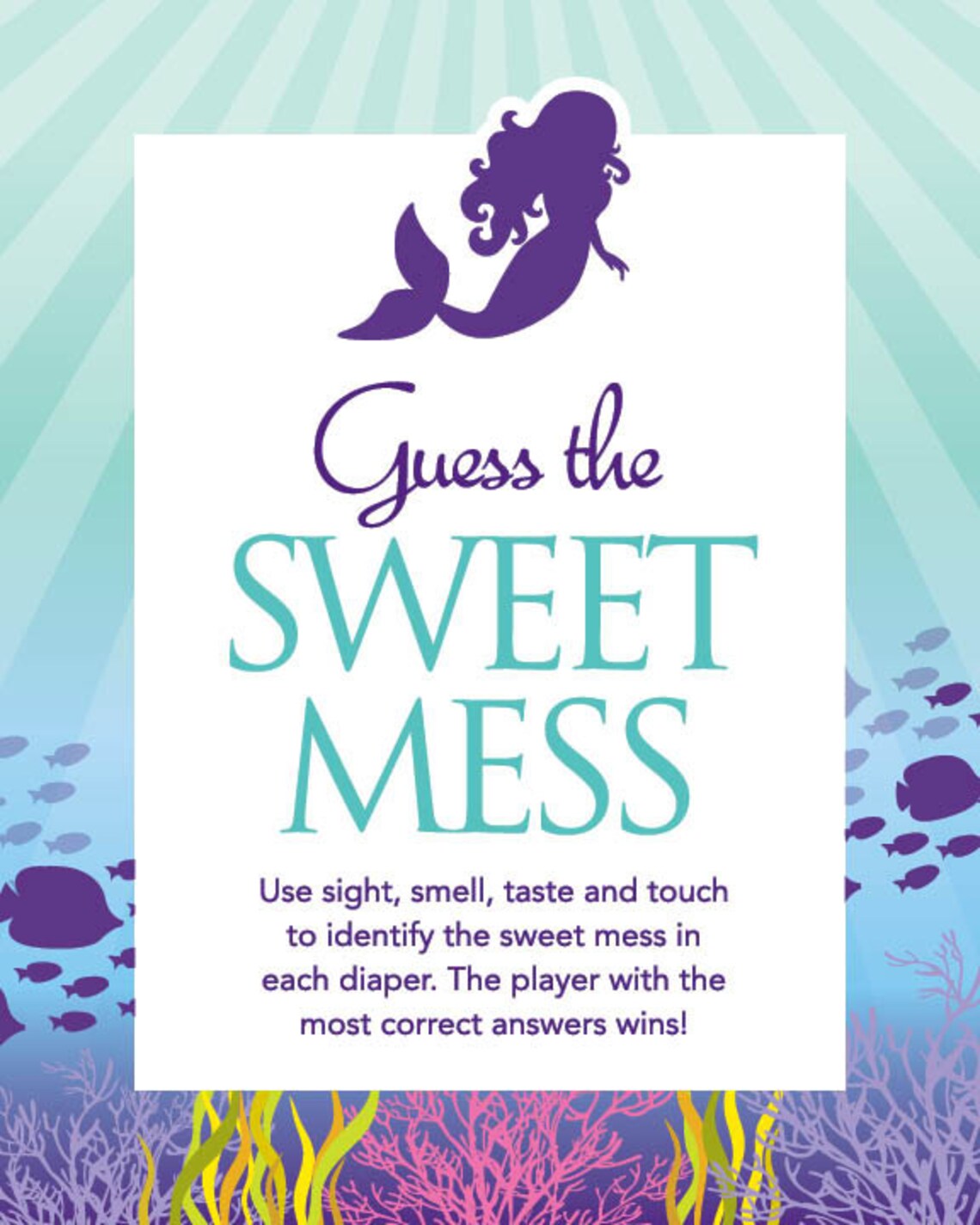 Instant Download Little Mermaid Guess the Sweet Mess Baby - Etsy