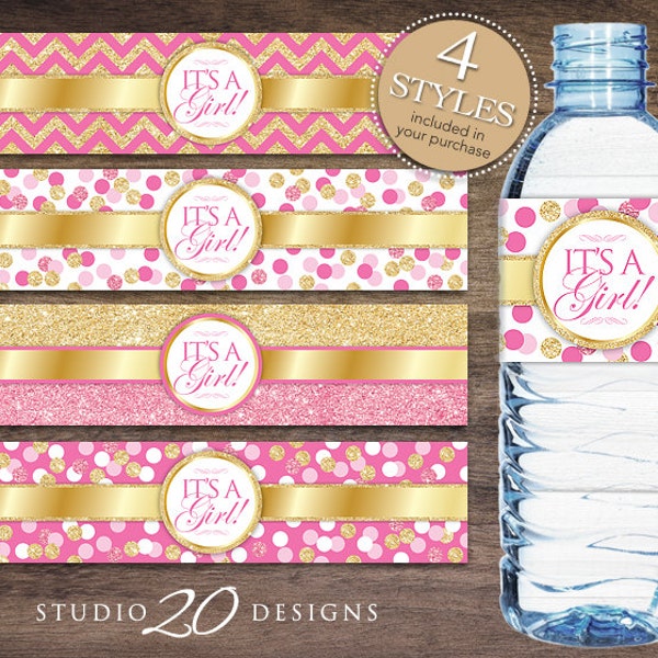 Chevron Water Bottle Labels - Etsy
