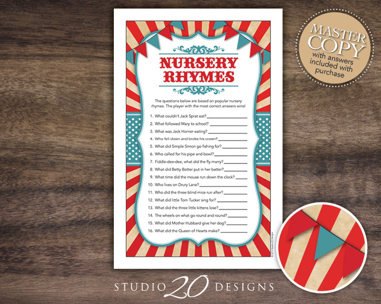 Instant Download Vintage Big Top Circus Nursery Rhyme Baby | Etsy