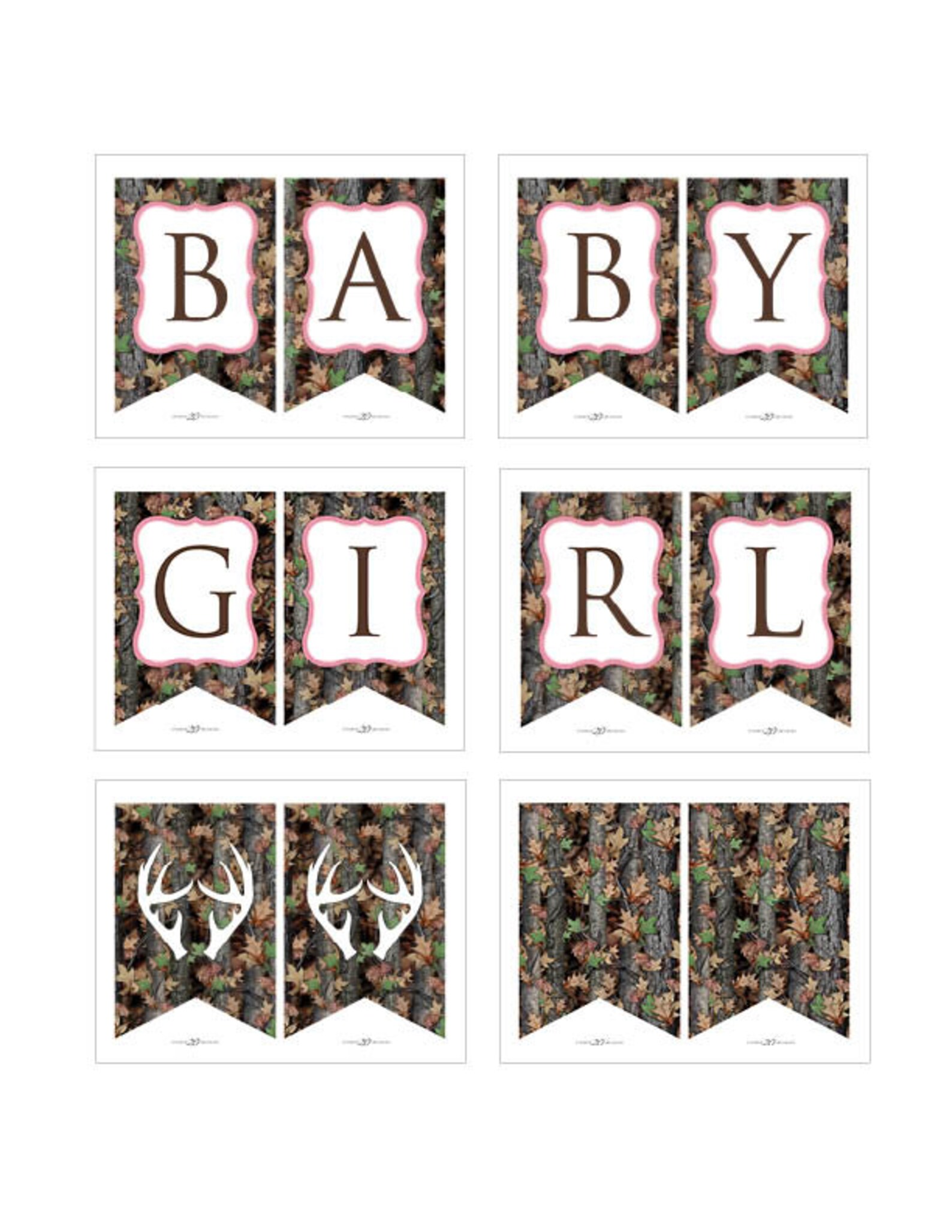 Instant Download Pink Camo Baby Shower Banner, Baby Girl Camouflage ...