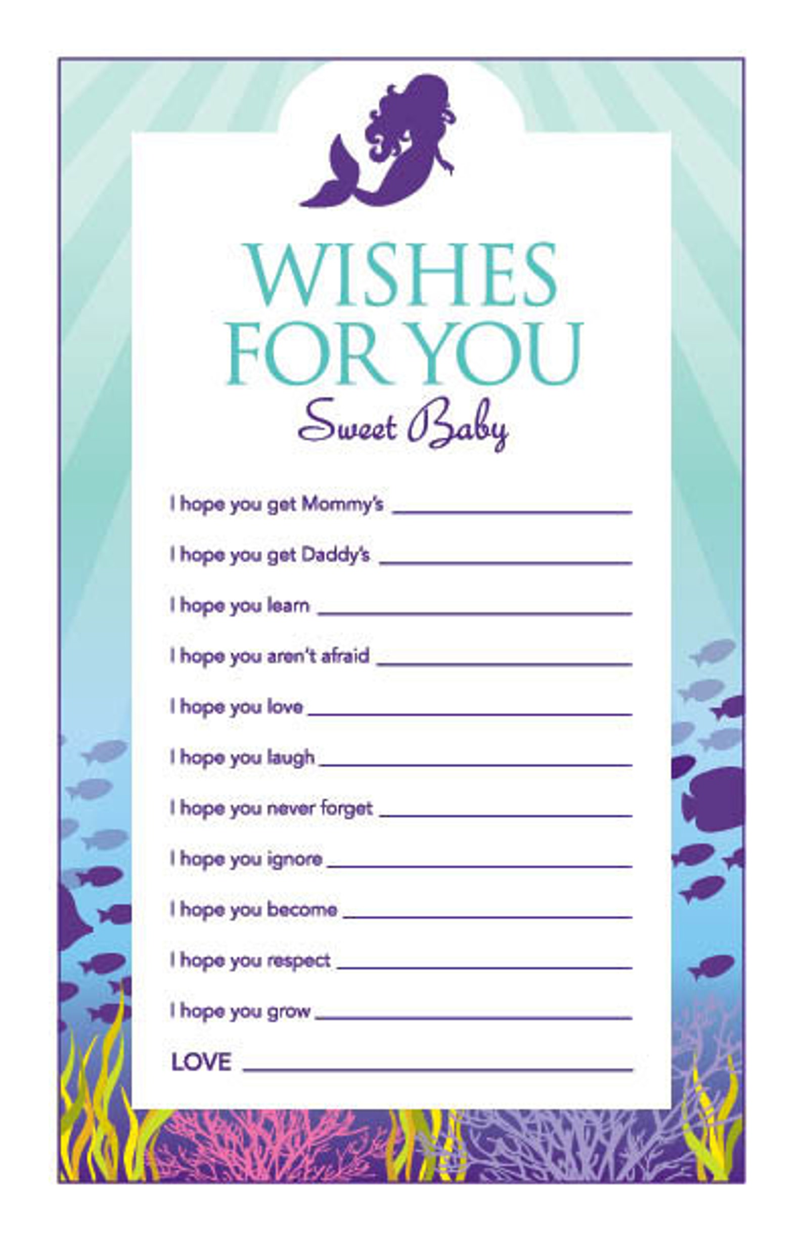 Instant Download Little Mermaid Baby Shower Games Pack, Purple Mermaid ...