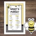 Instant Download Bee Theme Baby Shower What's in Your Purse Game Cards ...