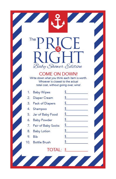 Instant Download Nautical Baby Shower Games Pack for Baby Boy | Etsy