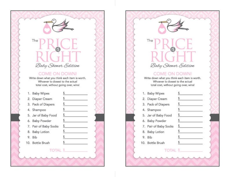 Instant Download Pink Stork Baby Shower Games for Girl Stork | Etsy