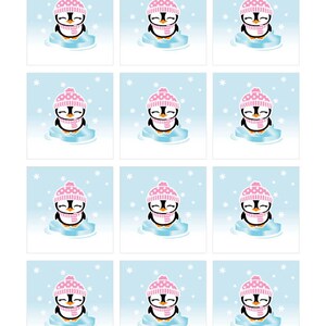 Instant Download Penguin Cupcake Toppers, 2 Pink Penguin Baby Shower ...