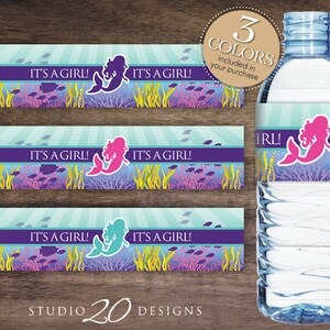 Instant Download Little Mermaid Bottle Labels, Printable Pink Aqua ...