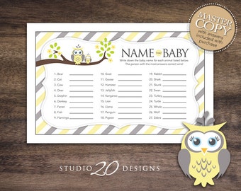 Owl Baby Shower Game | Etsy