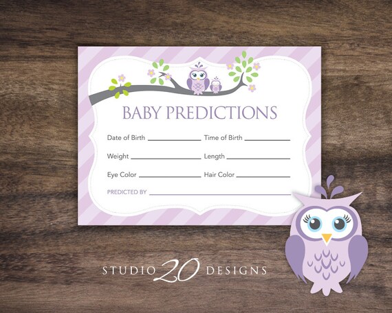 Owl Baby Shower Game Cards