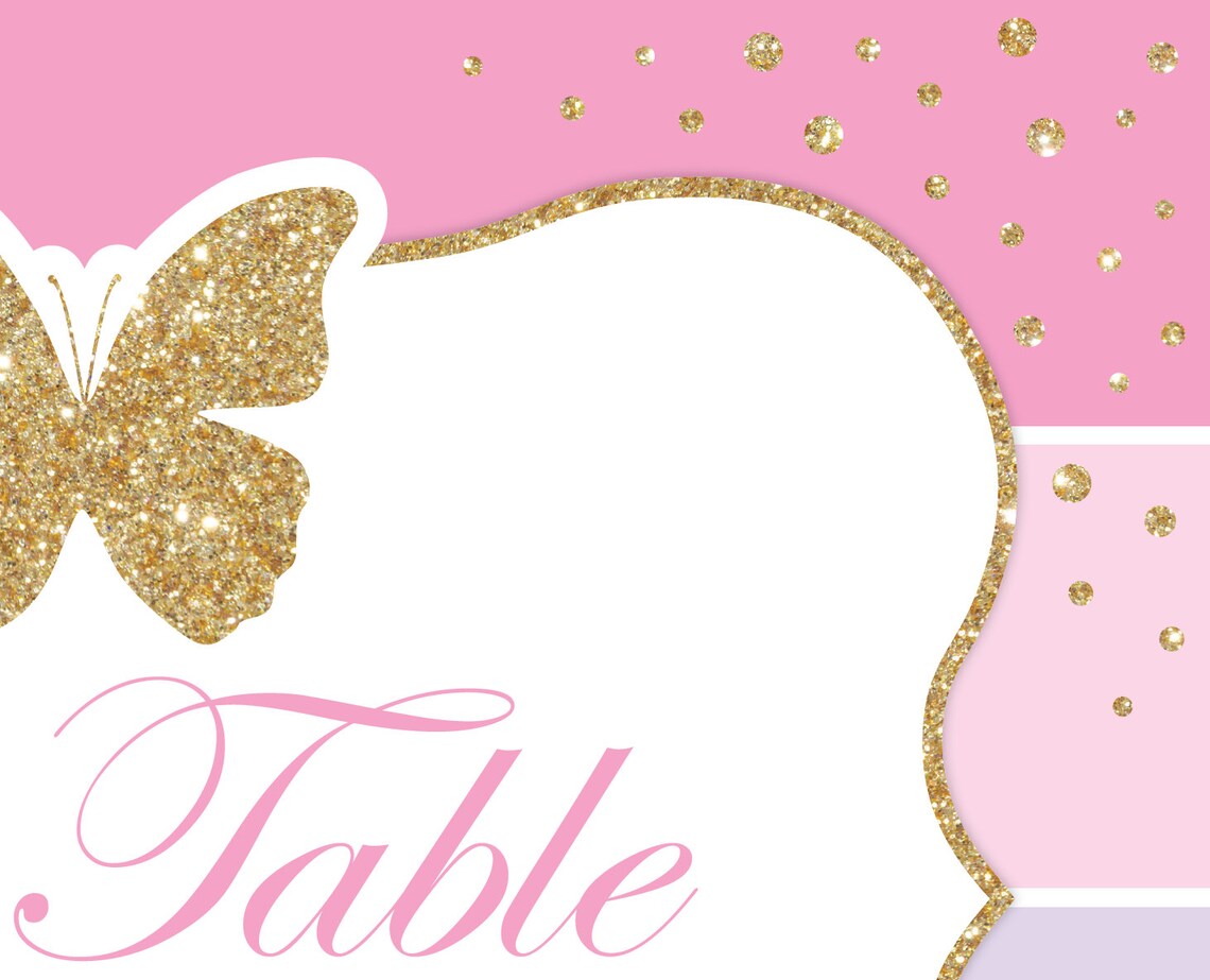 Instant Download Pink Purple Butterfly Baby Shower Signs 8x10 | Etsy