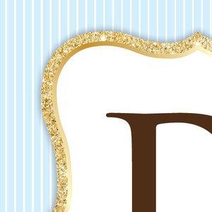 Instant Download Blue Prince Baby Shower Banner, Glitter Bunting Banner ...