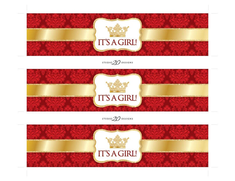 Instant Download Royal Red Prince or Princess Bottle Labels - Etsy