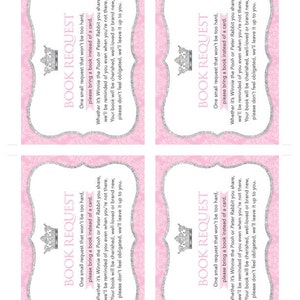 Instant Download Pink Princess Book Request, Pink Silver Crown Book in ...