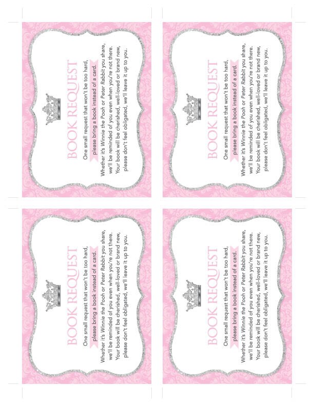 Instant Download Pink Princess Book Request Pink Silver Crown | Etsy