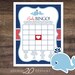 Instant Download Whale Baby Shower Bingo Game Printable Whale - Etsy