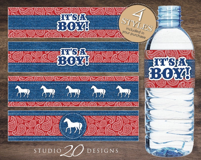 Instant Download Country Western Water Bottle Labels - Etsy