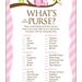 Instant Download Pink Owl What's in Your Purse Baby Shower Game, Pink ...