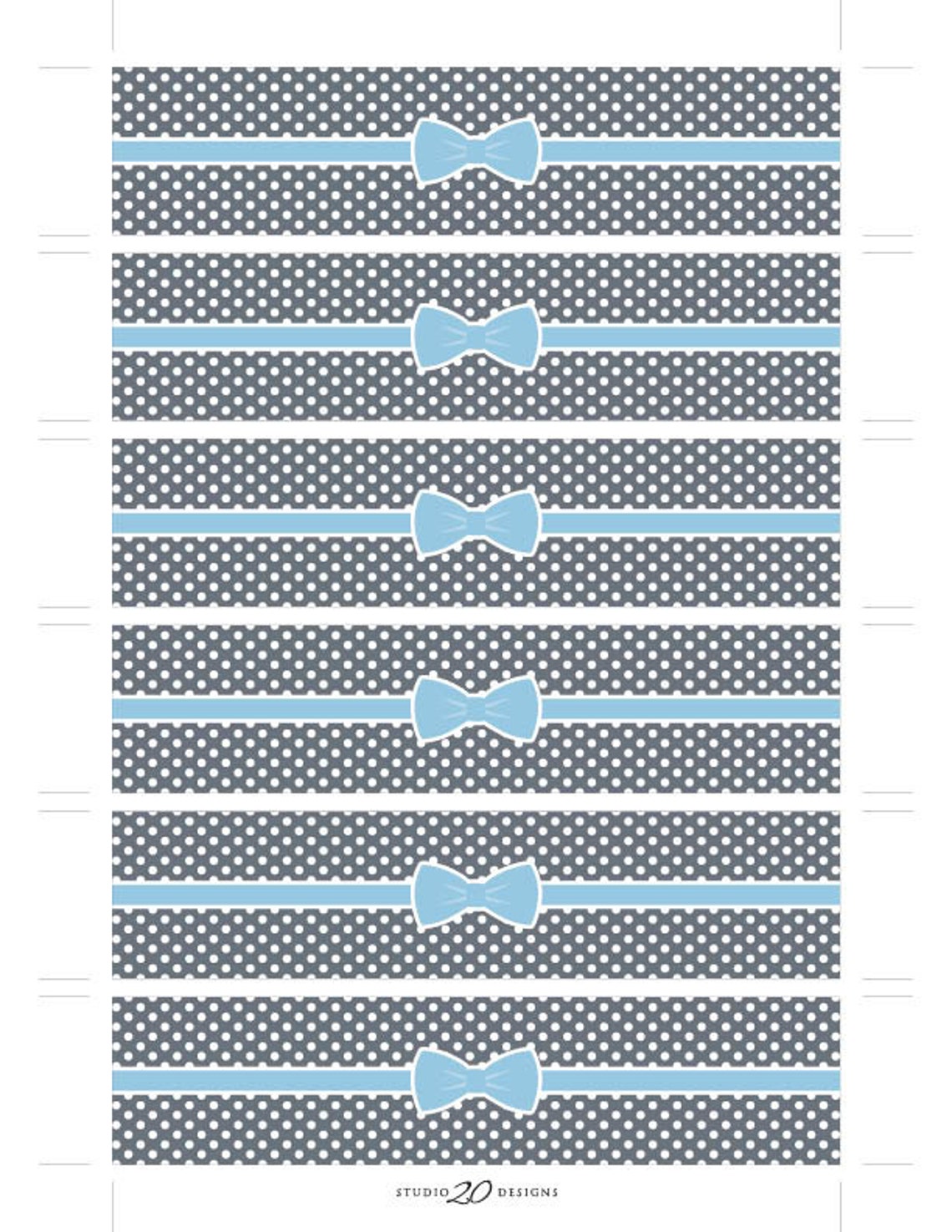 Instant Download Bow Tie Napkin Rings Printable Baby Blue - Etsy