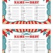 Instant Download Vintage Big Top Circus Name That Baby Game, Printable ...