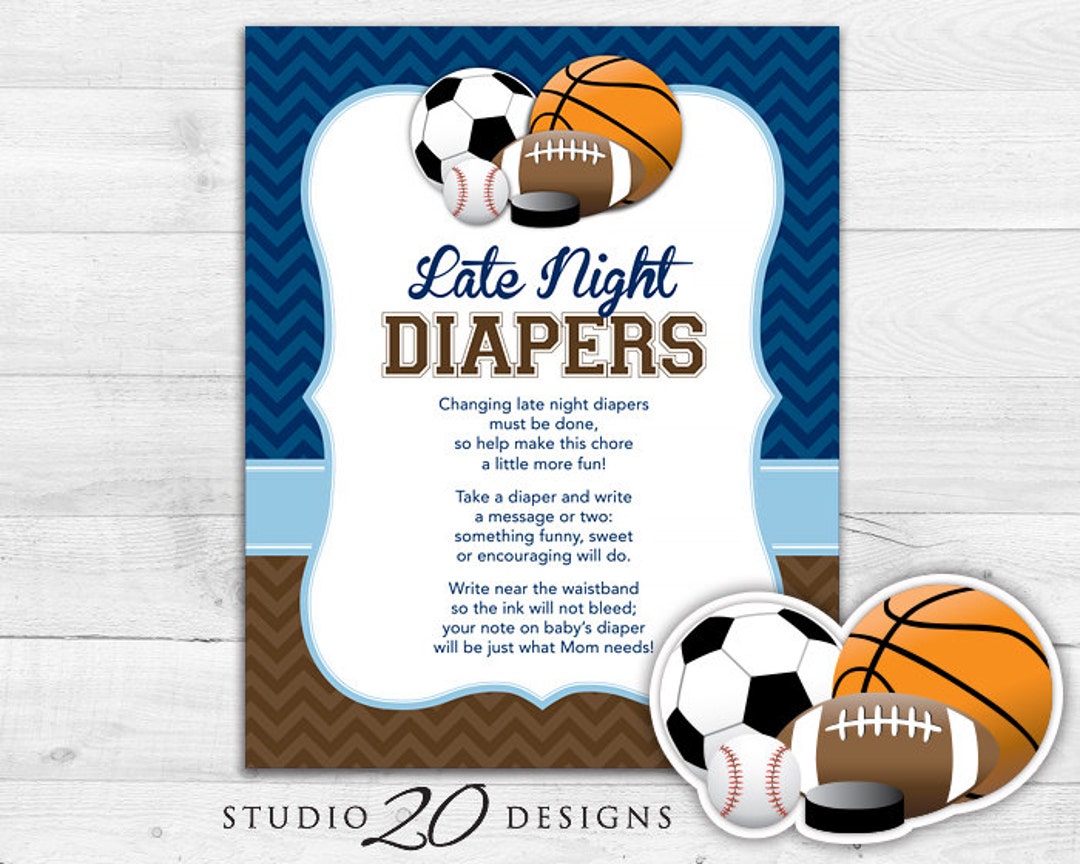 Instant Download Sports Late Night Diapers, 8x10 Football Soccer ...