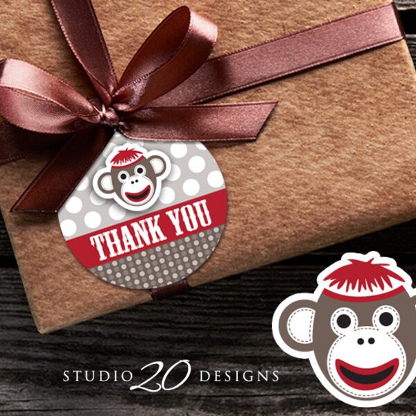 Sock Monkey Labels - Etsy