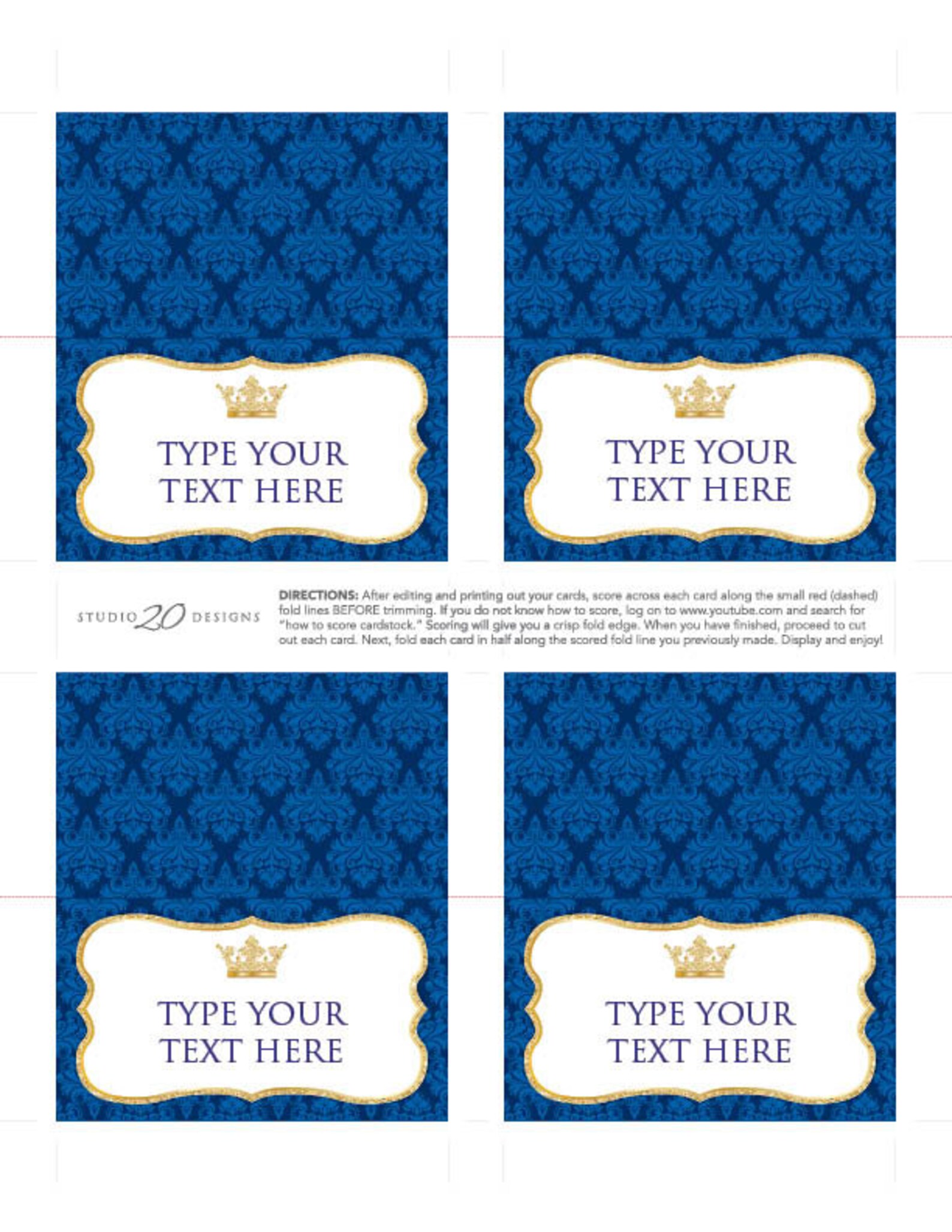 Instant Download Royal Blue Food Labels DIY Editable Food | Etsy