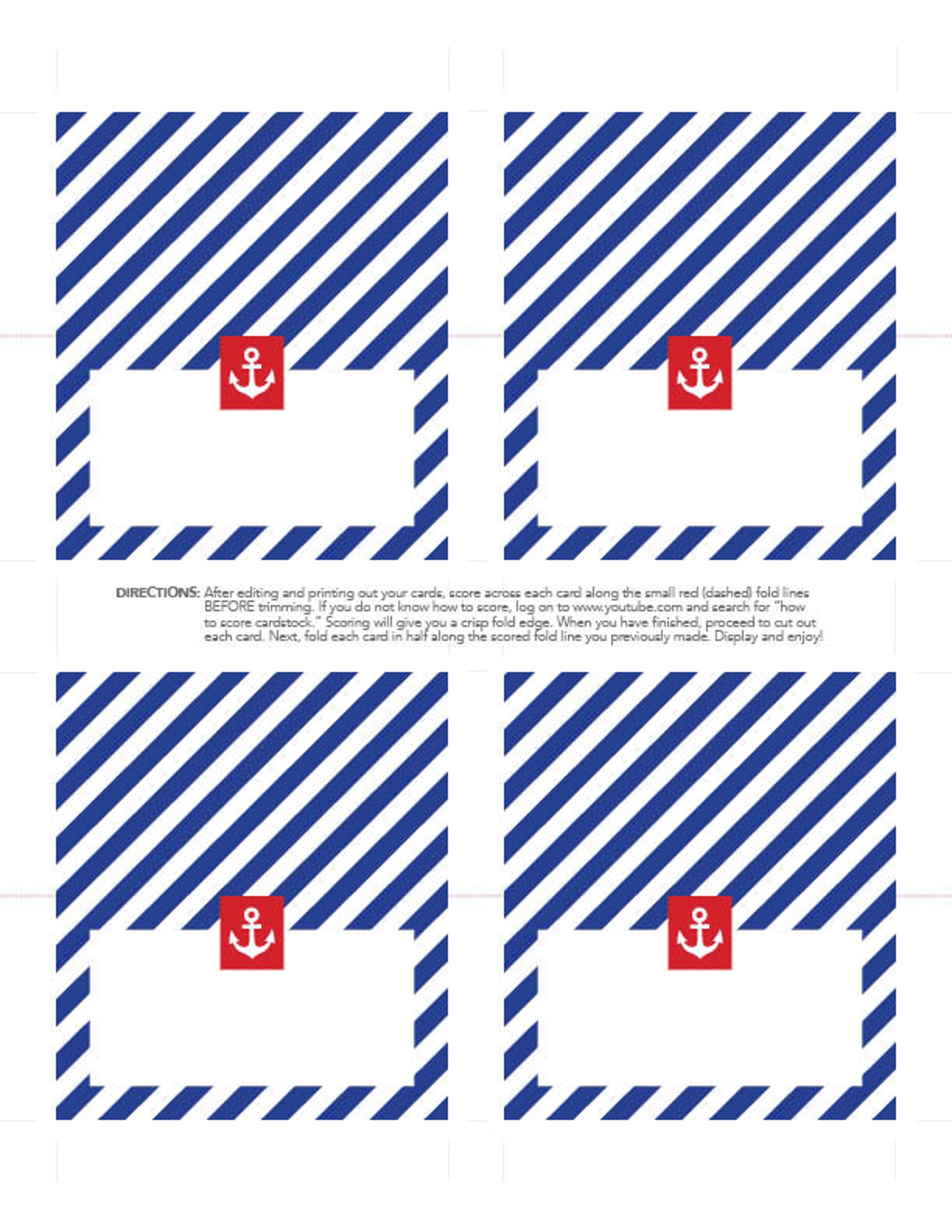 Instant Download Blue Nautical Food Labels, DIY Editable Food Labels ...