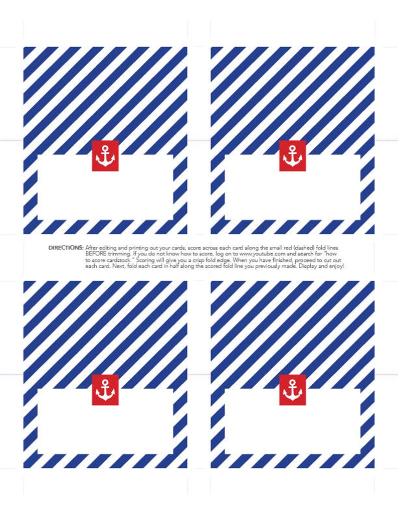 Instant Download Blue Nautical Food Labels, DIY Editable Food Labels ...